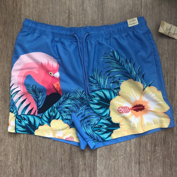 Roundtree & Yorke | Swim | Mens Light Blue Tropical Swim Shorts | Poshmark
